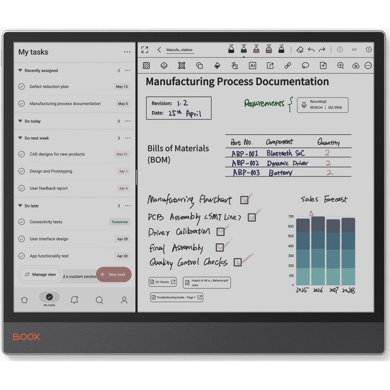 BOOX Tab X C – 13.3" Color ePaper Tablet with Android 13 & Stylus Support